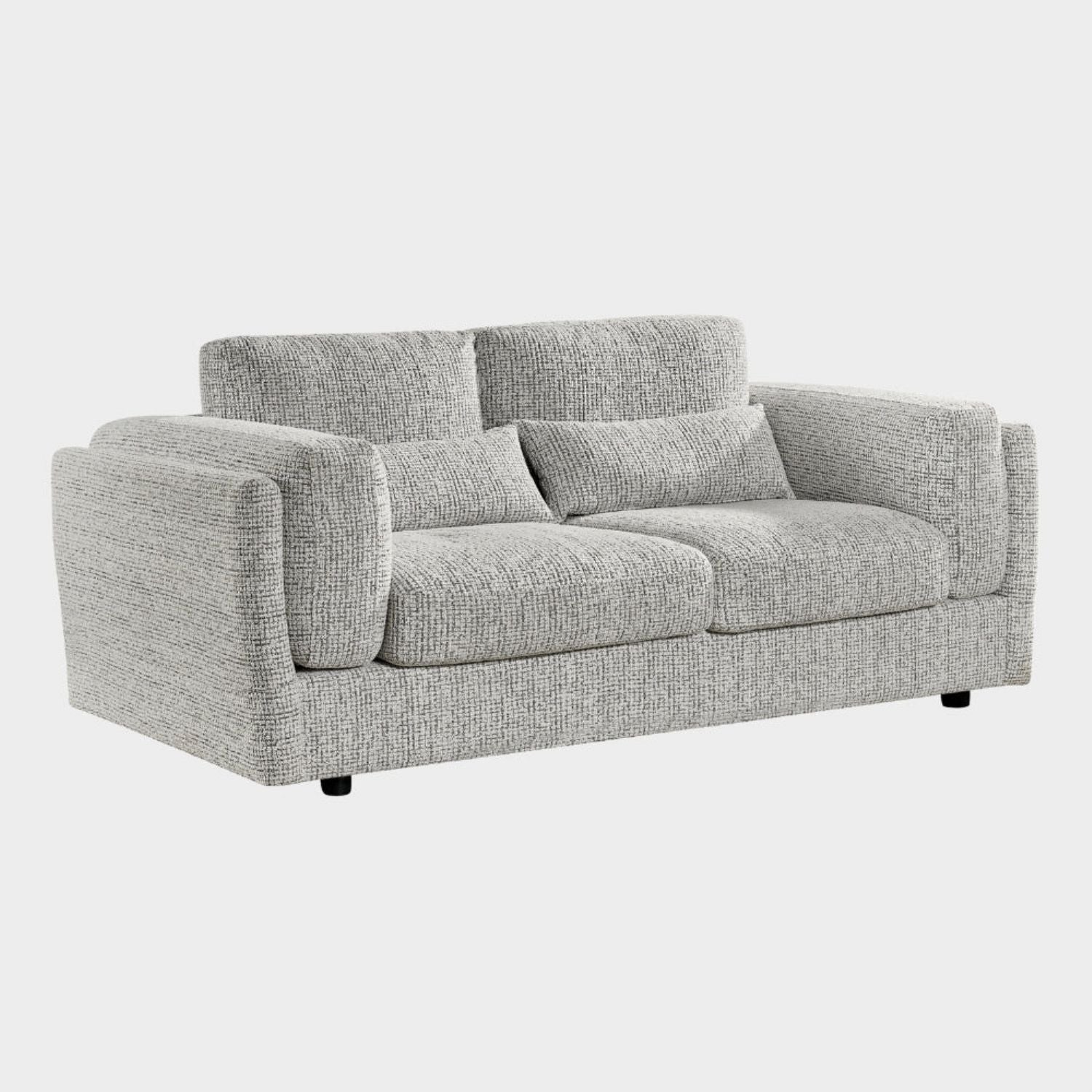 Grey Textured Fabric 3 Seater Sofa Laid Back Design – SofasUK